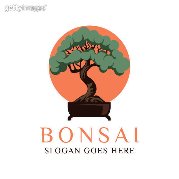 Bonsai symbol Tree Illustration Vector In Flat Design Style (1529969135 ...