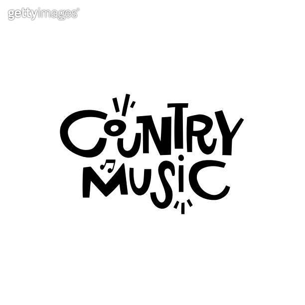 Country Music modern typography phrase. Black color font text logo. 이미지 ...