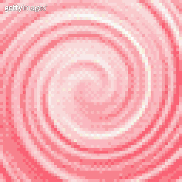 Pixelated pink and white cream swirl background 이미지 (1716890798) - 게티이미지뱅크