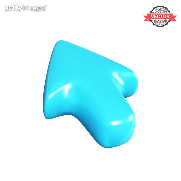 Mouse pointer arrow. Computer cursor icon. Realistic 3D vector graphics ...