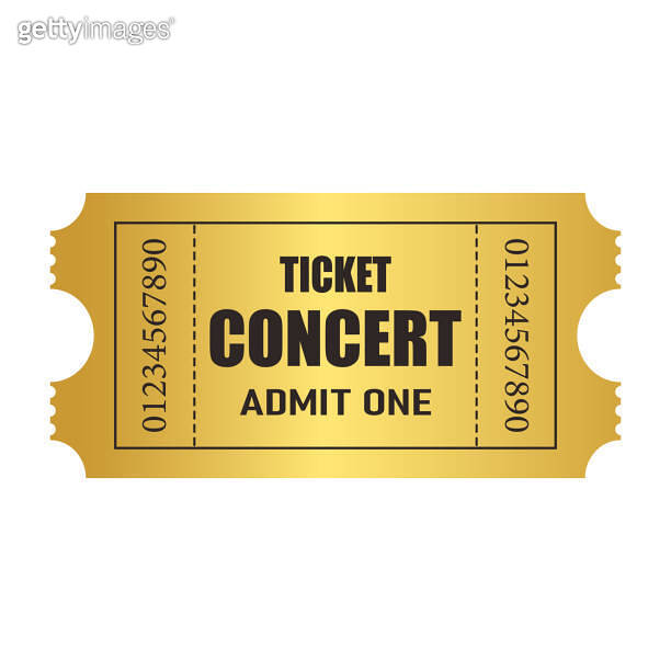 Vector golden ticket template.Concert ticket.Invite.Vector illustration ...
