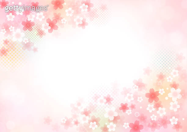 Watercolor Cherry Petals Dancing in the Wind Frame, Background ...