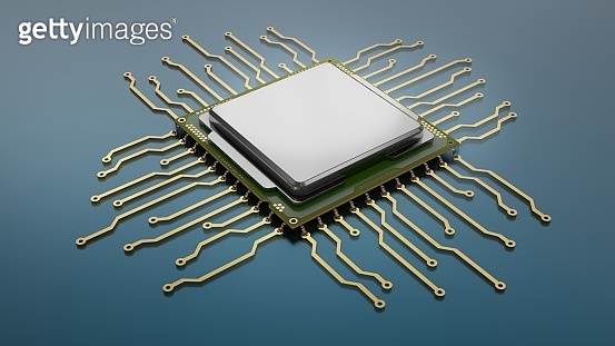 CPU central processor unit isolated. Central Computer Processors CPU concept. 3d rendering ...