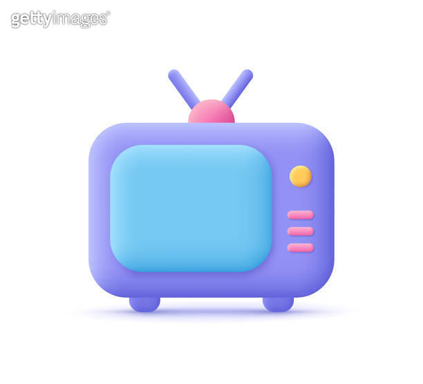 Vintage retro Tv with antenna and switcher for channels. Television ...
