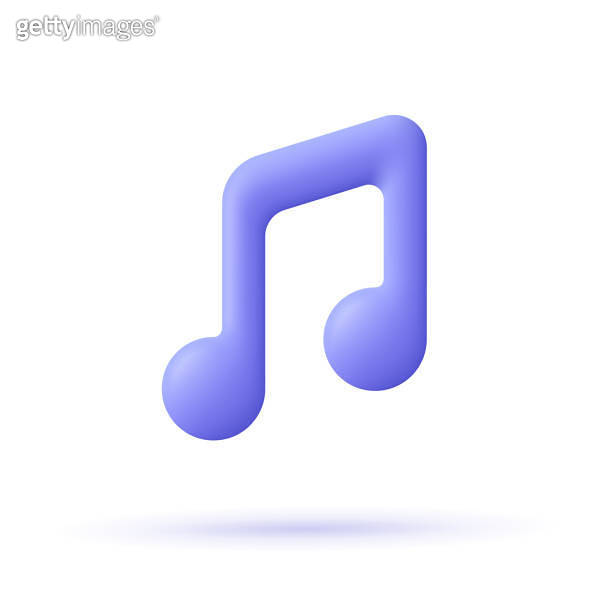 Music note. Musical sound, musical symbols, melody concept. 3d vector ...