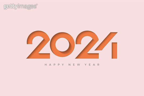Happy new year 2024 design with paper cut numbers pressed on paper ...