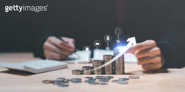 concept of interest rates and dividends ,investment growth percentage ...