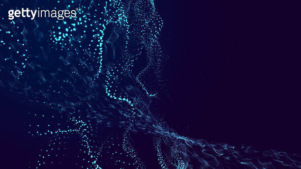 Abstract background of moving dust particles. Incident light with glare ...