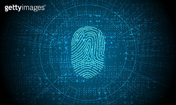 Scan Fingerprint Cyber Security And Password Control Through Fingerprints Access With