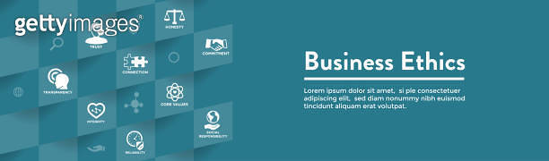 Business Ethics Web Banner and Icon Set with Honesty, Integrity ...