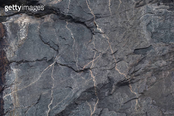 The output of dark shale rock with veins, natural stone background. 이미지 ...