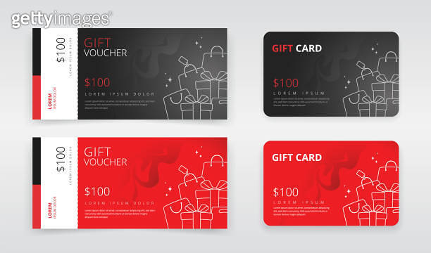 Gift voucher or gift card templates that can be utilized as regular or ...