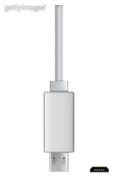 Usb cable connector, micro USB. Realistic vector of phone jack for ...