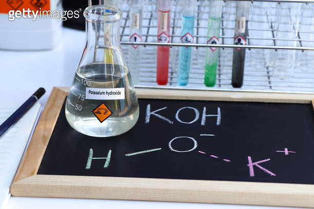potassium hydroxide and symbol structural formula chemical (1474289090 ...