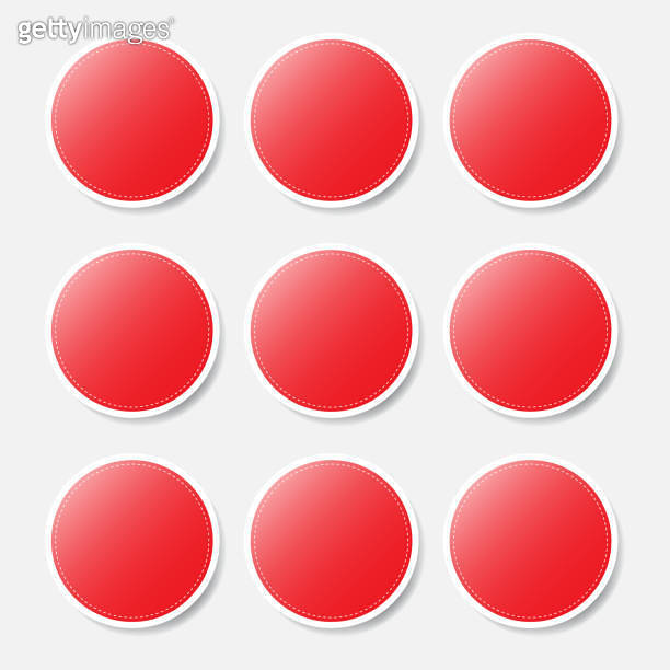 Set of red empty circle sticker, vector illustration EPS10. (1746146492 ...