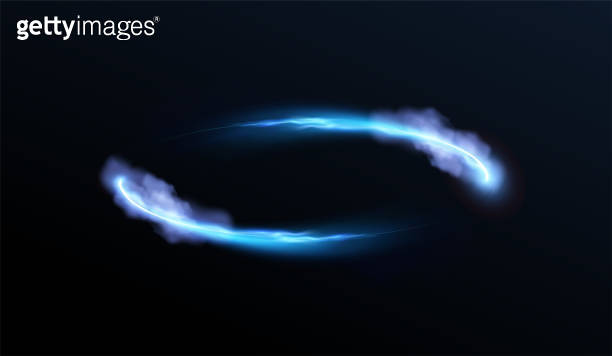 Sparkle flare and flash effects. Glowing blue circle. stock ...