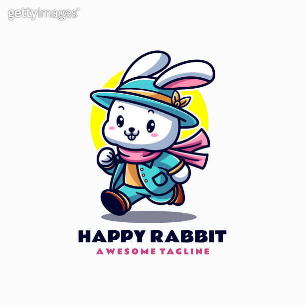 Vector Illustration Happy Rabbit Mascot Cartoon Style. 이미지 (1883724832 ...