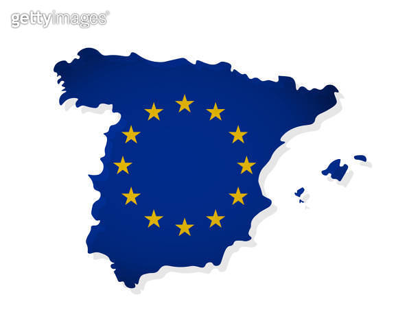Vector illustration with isolated map of member of European Union ...