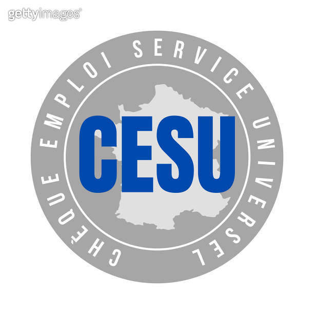 Universal service employment check symbol icon called CESU in French language 이미지 (1736668622 ...