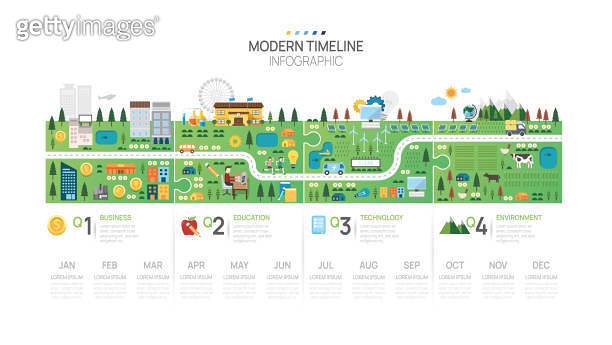 Business road map jigsaw timeline infographic template. Modern ...
