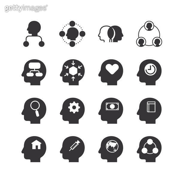 Mind Map Head Infographic template. flat icons collection. simple ...