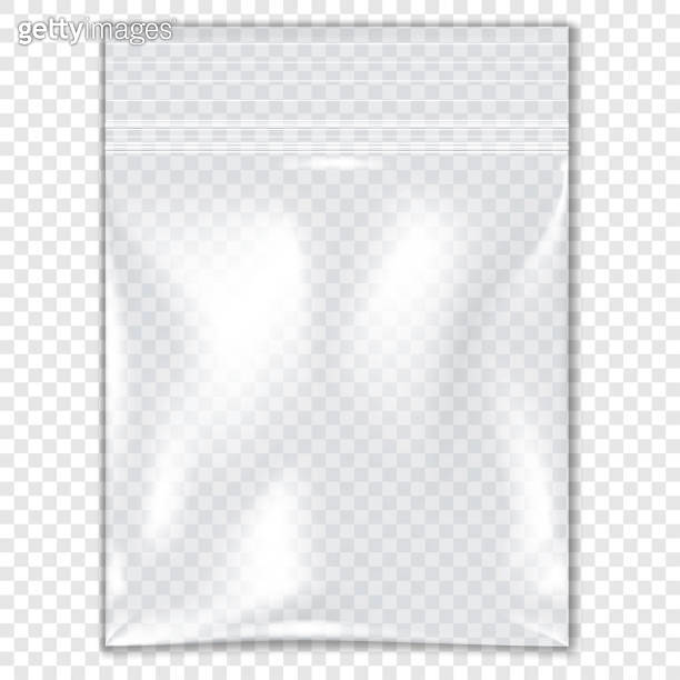 Clear vinyl double zipper pouch on transparent background vector mockup ...