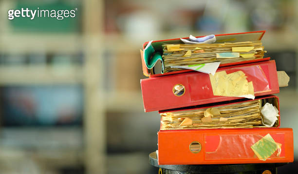 messy file folders,red tape, bureaucracy,aministration,business concept ...
