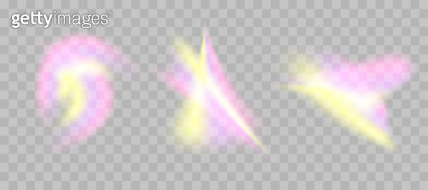 Set of color gradient overlays, pastel shapes of color refraction. Y2K ...