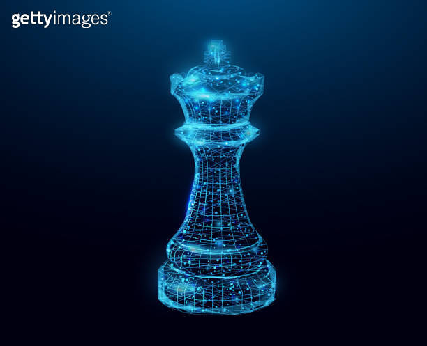 Chess King low poly chess figure. Success business startup, play game ...