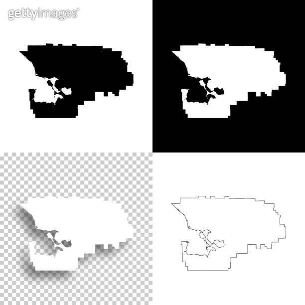 Northwest Arctic, Alaska. Maps for design. Blank, white and black ...