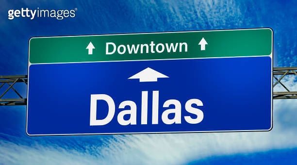 Road sign indicating direction to the city of Dallas 이미지 (1616432679 ...