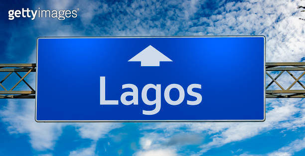 Road sign indicating direction to the city of Lagos 이미지 (1479071136 ...