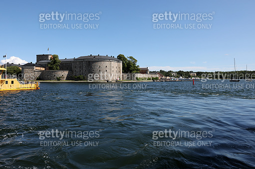 Vaxholm Castle, is a historic fortification on the island of Vaxholmen ...