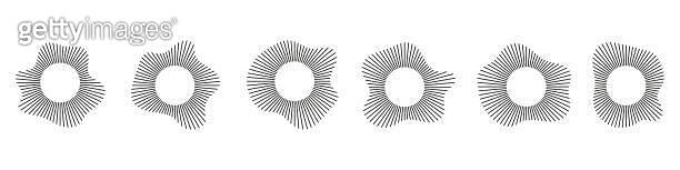 Circular shapes of sound waves, for audio music, round icons of voice ...