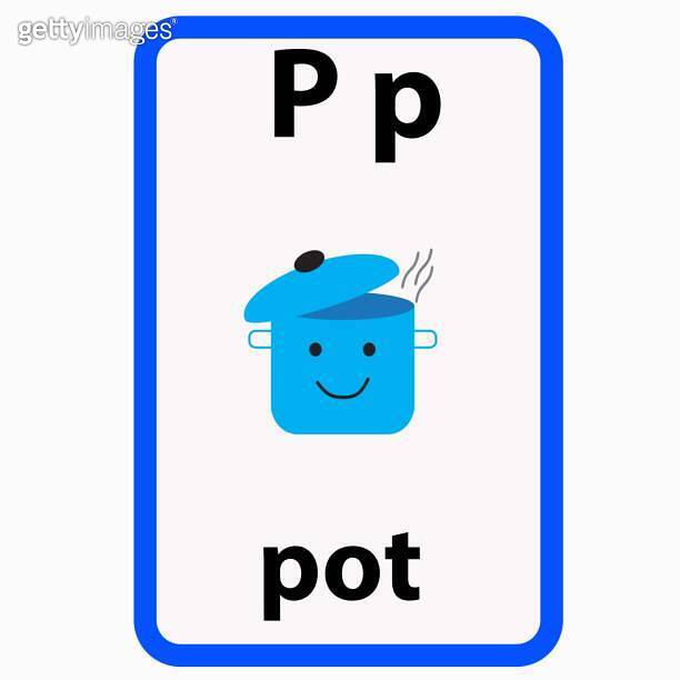 Alphabet flashcard for children with the letter p from pot (1782204857 ...