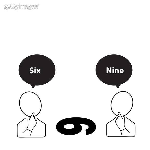 Number six or nine seen from different perspectives 이미지 (1869235298 ...
