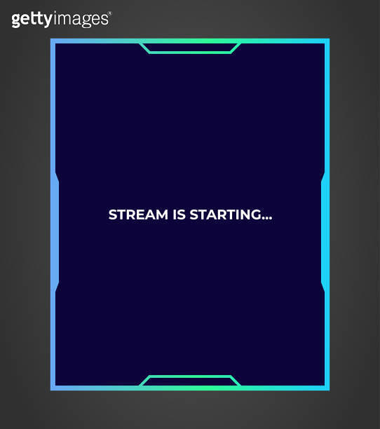 Live stream interface overlay frames for gamer broadcast or streaming ...