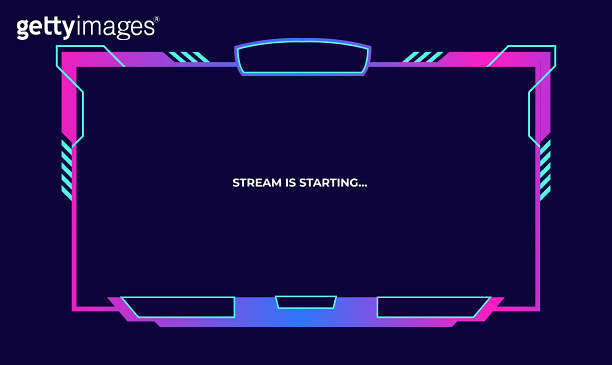 Live stream interface overlay frames for gamer broadcast or streaming ...