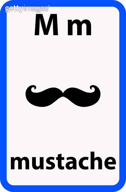 Alphabet flashcard for children with the letter m from mustache 이미지 ...