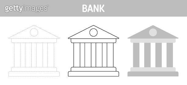 Bank tracing and coloring worksheet for kids (1468581481) - 게티이미지뱅크