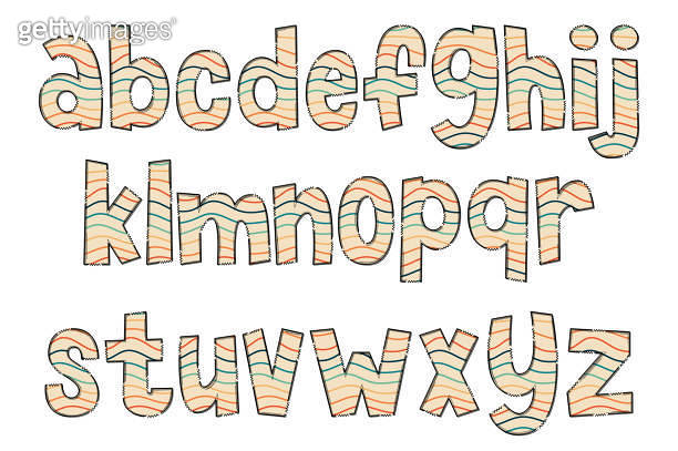 Adorable Handcrafted Groovy Wave Font Set 이미지 (1529823454) - 게티이미지뱅크