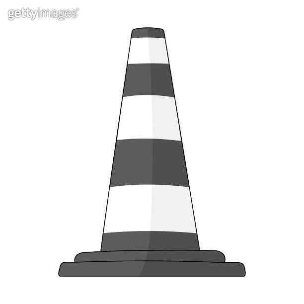 Traffic cone isolated on white background. Road or construction ...