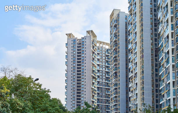 A residential building in a high-rise residential area in Chengdu ...