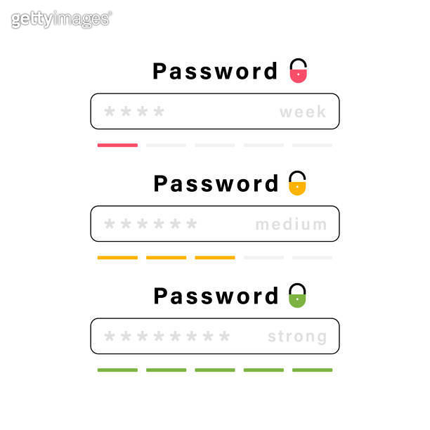 Password Reliability Indicator Password Weak Medium And Strong Authorization Login To