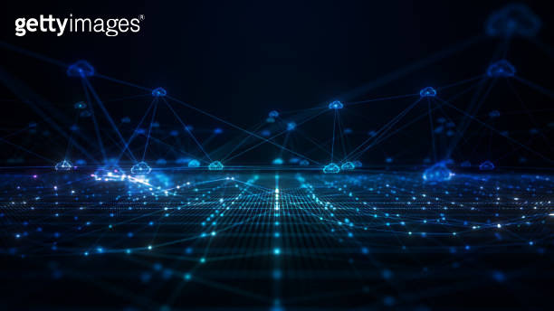 Future Technology Digital Data Network Connection, Digital Cloud Computing Cyber Security ...