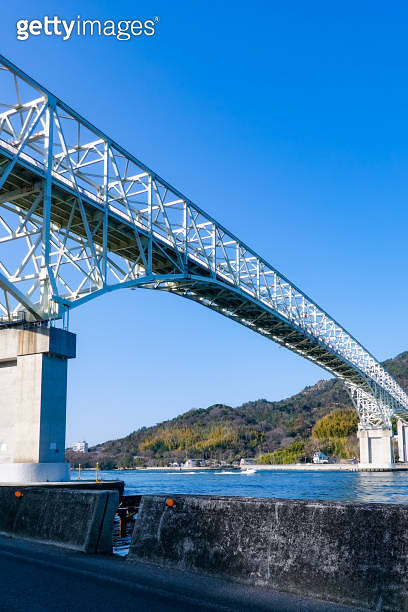 Hayase Bridge that connects Kure City and Etajima City across the sea ...