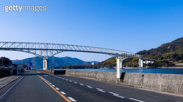 Hayase Bridge that connects Kure City and Etajima City across the sea ...