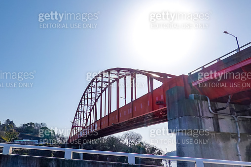 Ondo-no-Seto under clear skies Ondo Ohashi Bridge across the sea (Kure ...