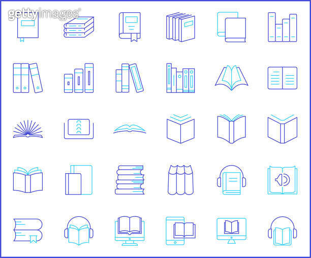 Simple Set of book Related Vector Line Icons. 이미지 (1460972530) - 게티이미지뱅크