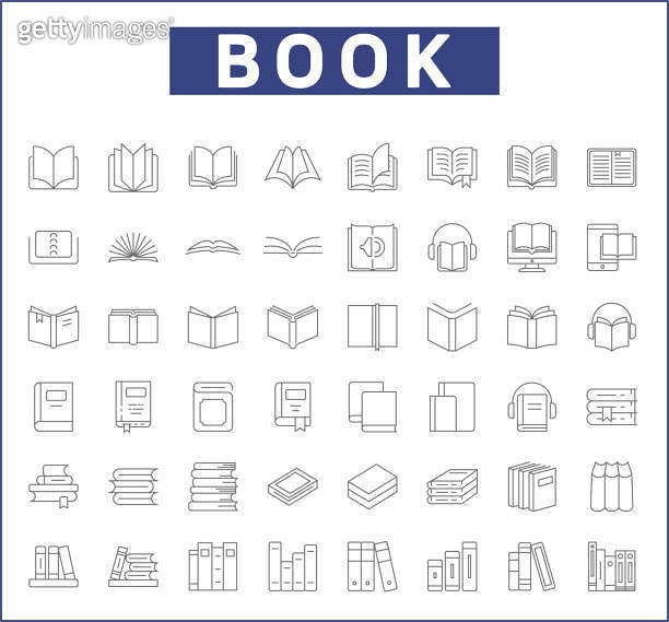 Simple Set of book Related Vector Line Icons. 이미지 (1454281839) - 게티이미지뱅크